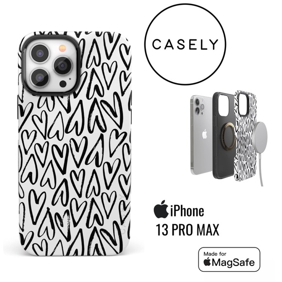 casely | Accessories | Casely Black White Heart Throb Bold Series ...